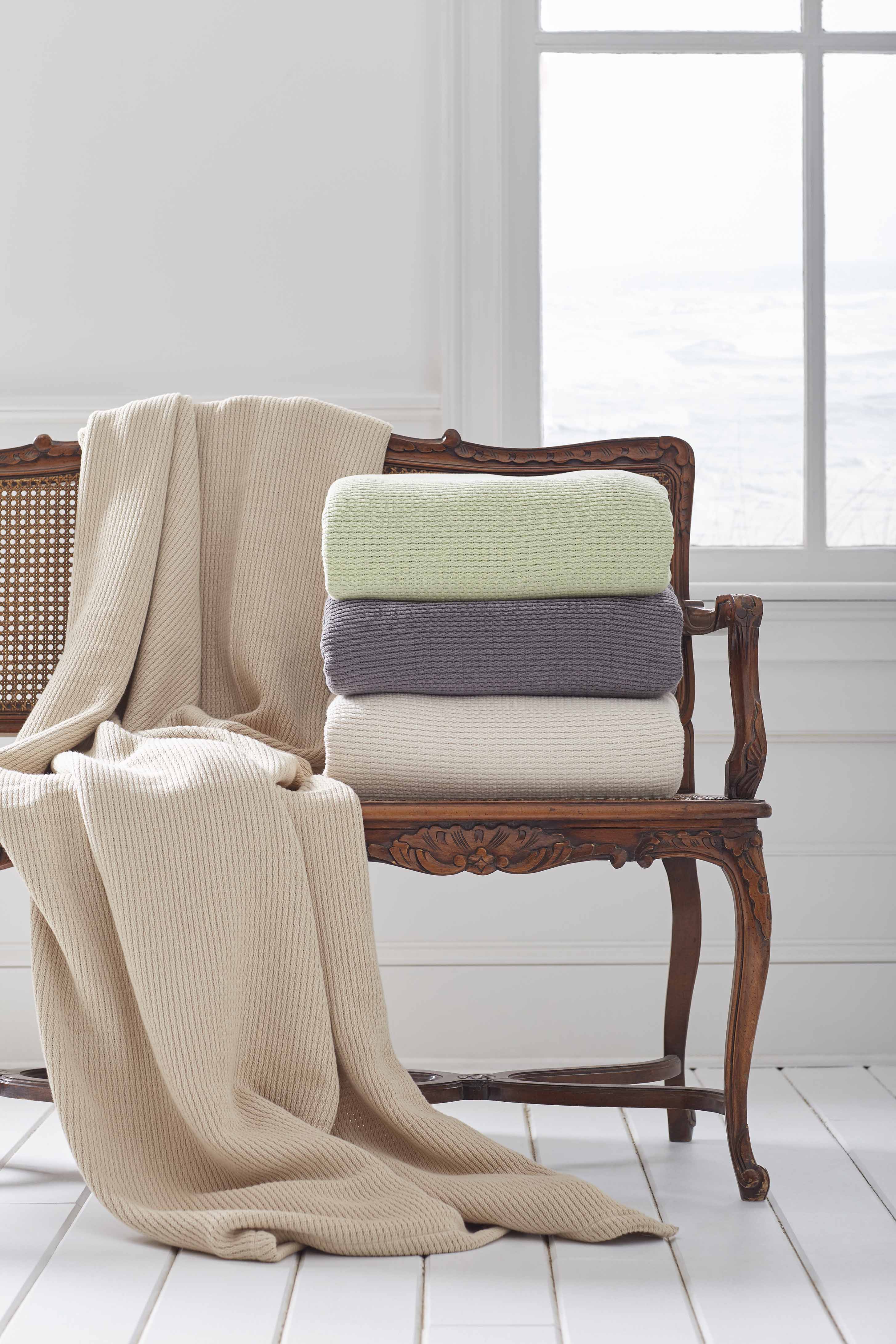 Organic Cotton Blanket | Woven, Mid-Weight | Turkish Cotton Throw ...